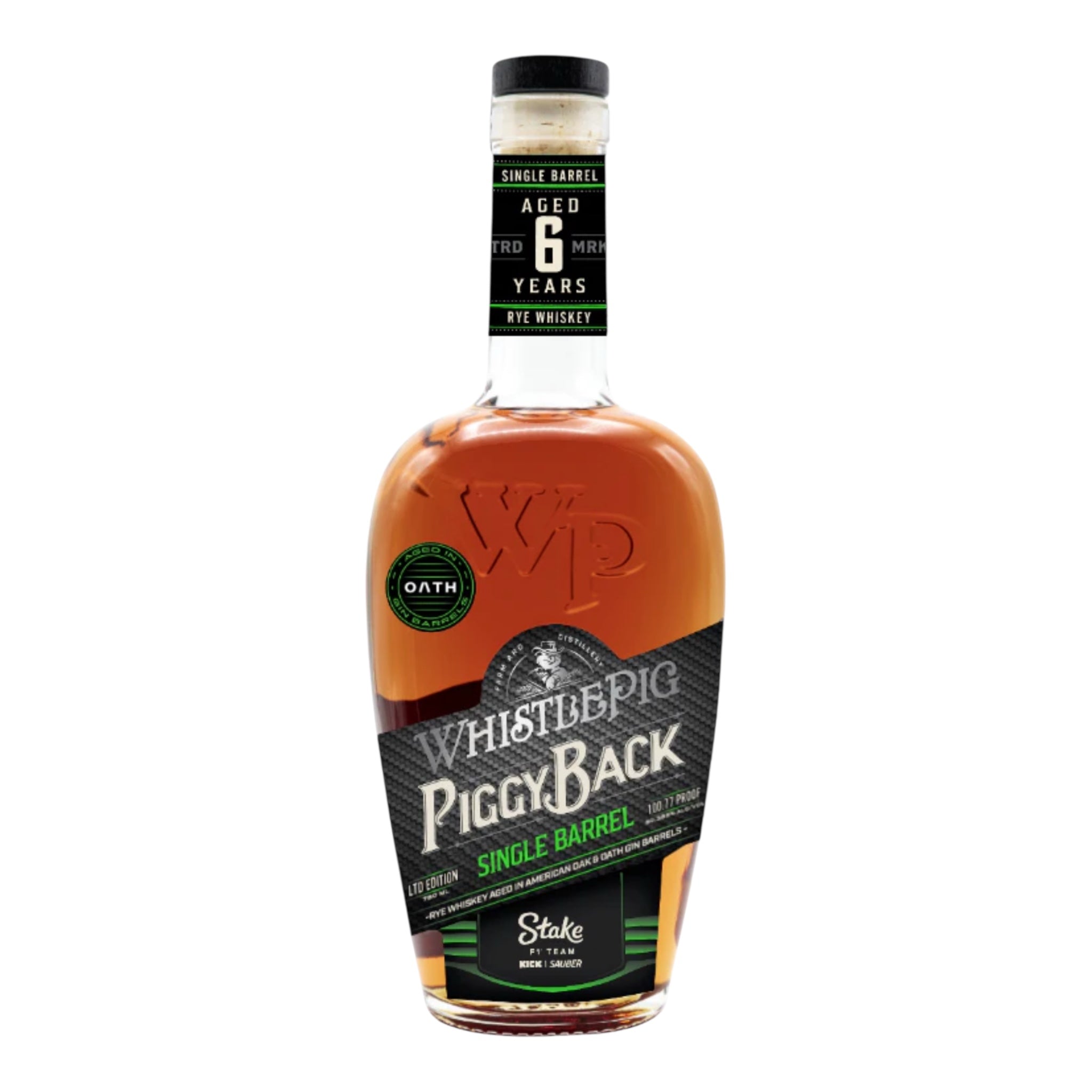 Whistlepig Piggyback Rye Whiskey Stake F1 Team Kick Sauber Edition – Mira Loma Market