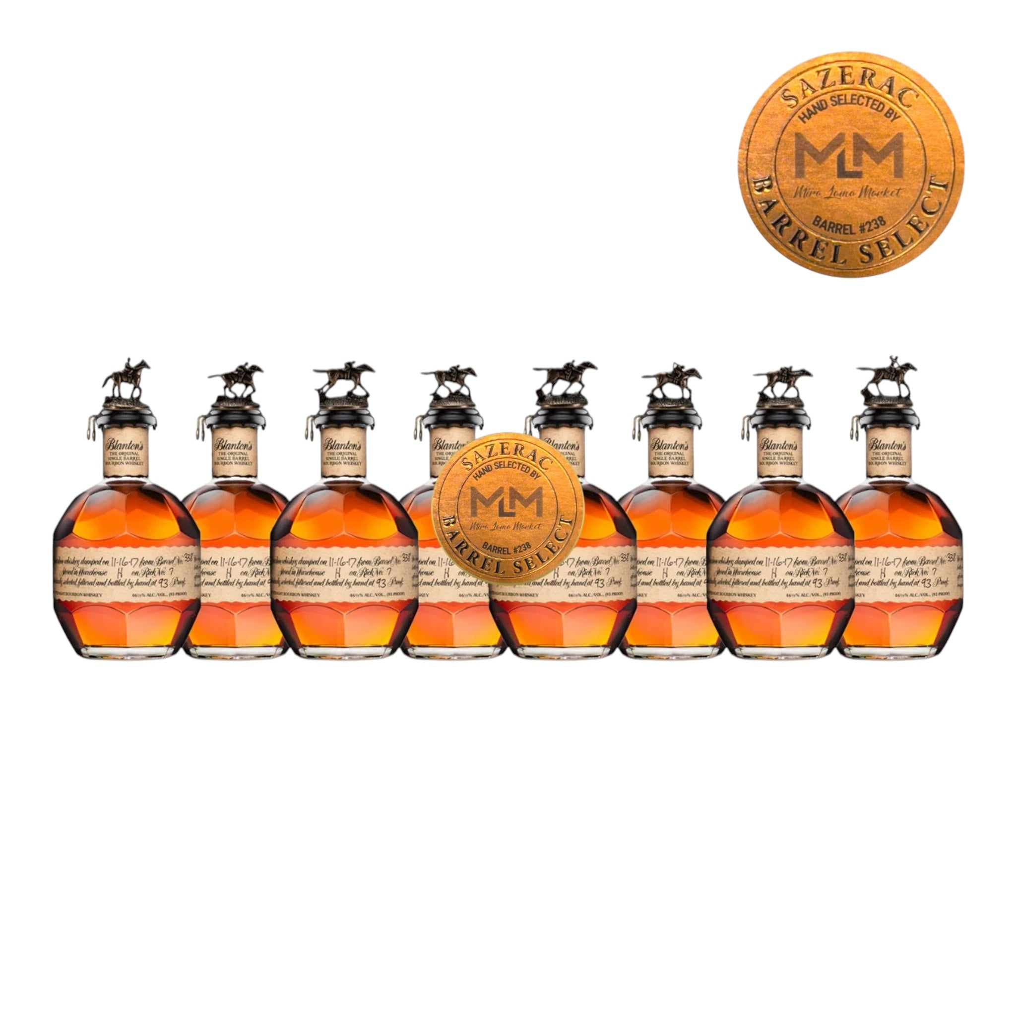 Blanton’s "MLM Exclusive" Single Barrel 8 Letter Set 8 X 750 ml – Mira ...